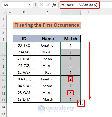 How To Find First Occurrence Of A Value In A Column In Excel 5 Ways