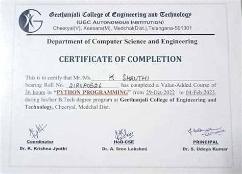 Kuchulakanti Shruthi On Linkedin I Am Thrilled To Share That I Have Successfully Completed A