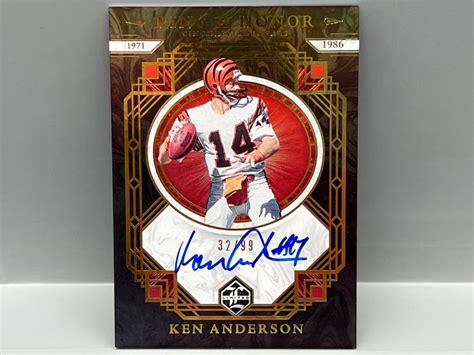 Sold At Auction 2022 Panini Limited Ken Anderson Ring Of Honor On Card