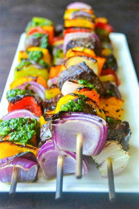 Steak Fajita Skewers With Cilantro Pesto • The View From Great Island