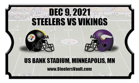 Pittsburgh Steelers Vs Minnesota Vikings Football Tickets 120921