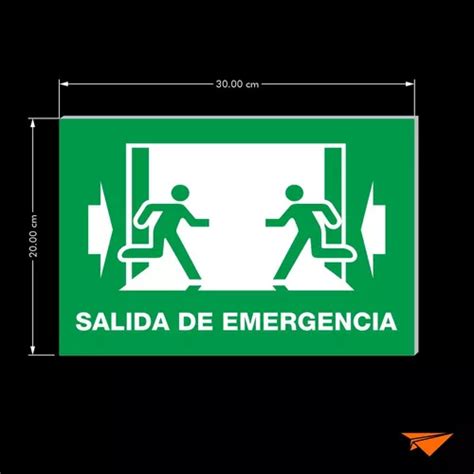 28 Piezas Letrero Señalización Salida De Emergencia 30x20 En Venta En