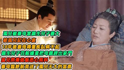 民間故事：孤兒被養母當親生兒子養大，被孤兒記在心裏，18年後養母得重疾臥病不起，親生兒子百般嫌棄把母親趕出家門，孤兒熬藥做飯悉心照料，養母臨終