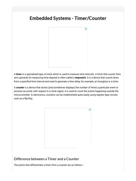 Embedded Systems Timer Counter Pdf Classes Of Computers