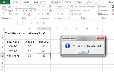 Hướng dẫn sử dụng chức năng Find và Replace trong Excel 2025