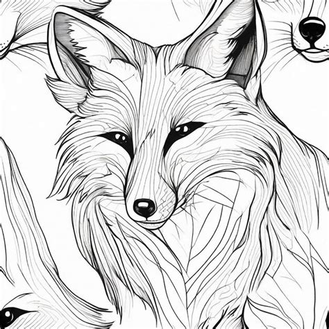 Premium Photo Line Art Sketch Of Fox Miminal Design Generated By