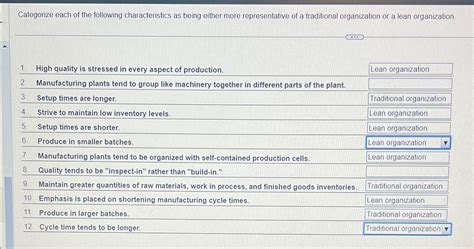 Solved Categorize Each Of The Following Characteristics As Chegg