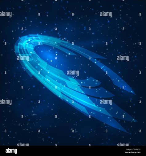Space Glowing Stars Cosmic Background Blue Futuristic Abstract