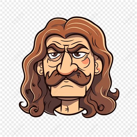 숭어 클립 아트 긴 머리와 콧수염을 가진 남자의 우아한 만화 벡터 Png 일러스트 무료 다운로드 Lovepik