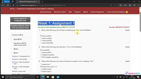 Nptel Advanced R Programming For Data Analytics In Business Week1