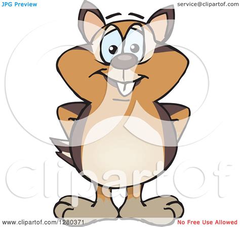 Clipart Of A Happy Chipmunk Standing Royalty Free Vector Illustration