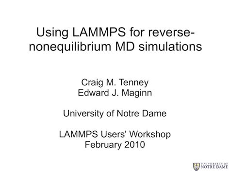 Pdf Using Lammps For Reverse Workshops Feb10