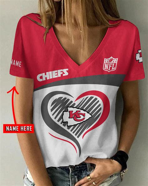 Kansas City Chiefs Personalized V Neck Women T Shirt Bg991 Design Trend