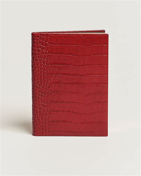 Smythson Mara Leather Soho Notebook Red At
