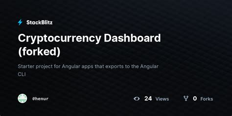 Cryptocurrency Dashboard Forked Stackblitz