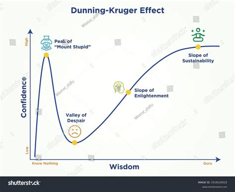 Dunning Kruger Effect Curve Cognitive Bias Stock Vector Royalty Free
