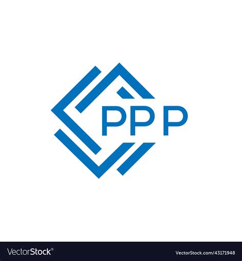 Ppp Letter Logo Design On White Background Vector Image