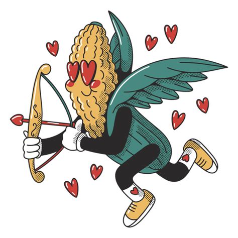 Design PNG E SVG De Milho Asas E Uma Flecha Está Segurando Um