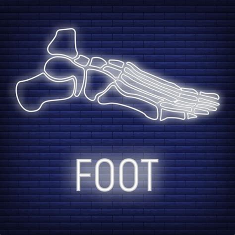 Premium Vector Concept Foot Bone Icon Glow Neon Style Skeleton Part