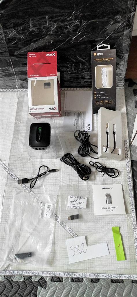 Nabíječka datovy kabel microUSB USB C audio kabel 3 5mm redukce 382