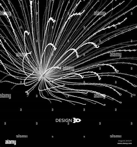 Abstract Science Or Technology Background Array With Dynamic Particles