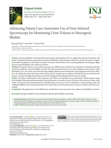 Pdf Advancing Patient Care Innovative Use Of Near Infrared Spectroscopy For Monitoring Urine