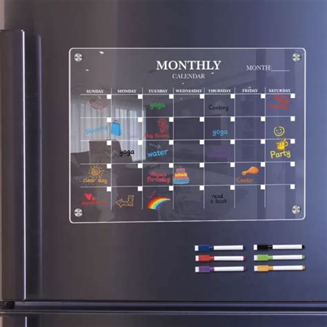 TABLEAU DE CALENDRIER Magn Tique Acrylique Clair Et Visible Parfait