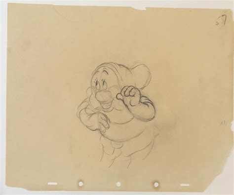 Original Walt Disney Production Drawing Featuring Doc 1937