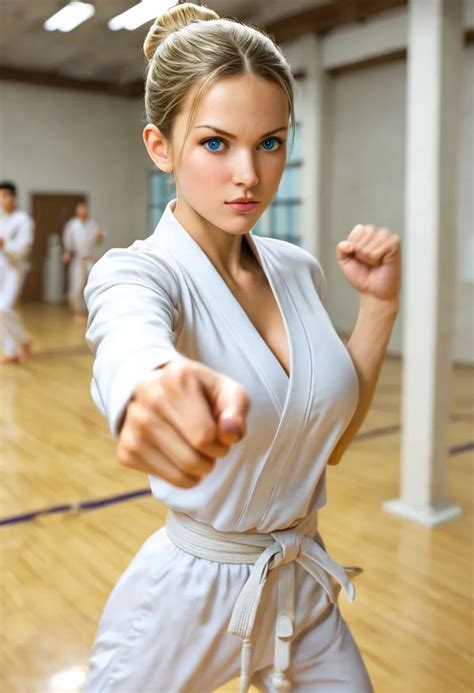 Martial Artist In Dojo Diffus