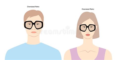 Oversized Retro Frame Glasses On Women And Men Flat Character Fashion