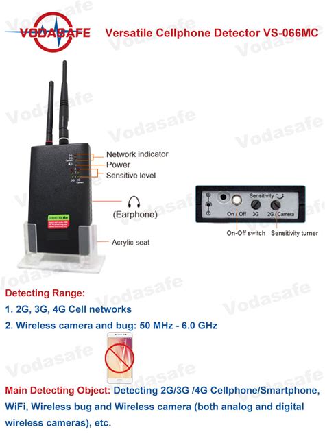 Min Versatile RF Cellphone Signal Detectorvs Cellphone Scrambler Detector 2g 3G 4G Cellphone