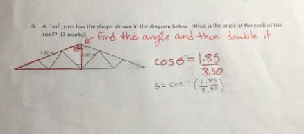 Solved A Roof Truss Has The Shape Shown In The Diagram Below What Is
