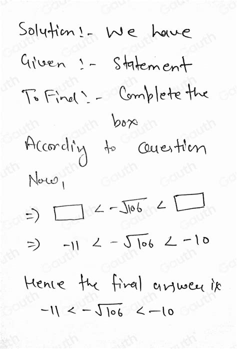 Solved Complete The Following Statement Use The Integers That Are