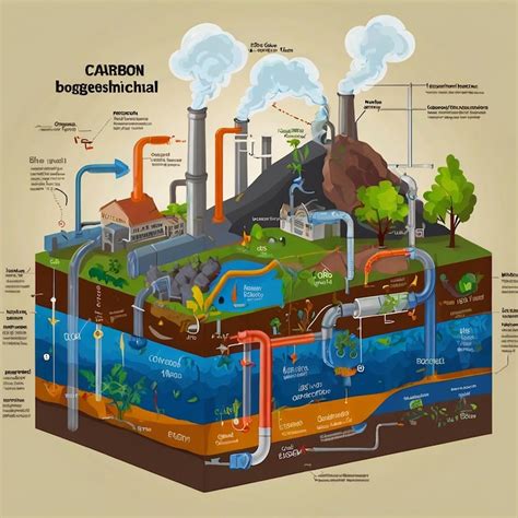 Ciclo De Carbono Etiquetado Co2 Esquema De Proceso Biogeoquímico