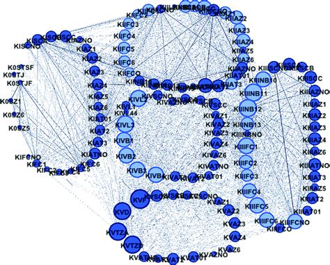 network with eigenvector centrality for all complexes terminology in
