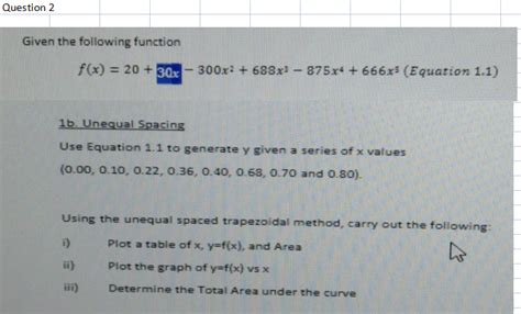 solved given the following function