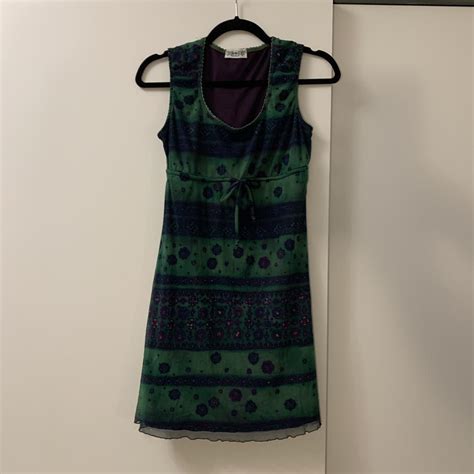 Purplegreen Flower Print Mini Dress Cloud 9 Depop