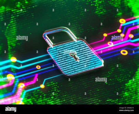 Digital Lock Cybersecurity Encryption Secure Connection Concept Stock
