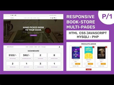 Complete Responsive Book Store Website Design With Admin Dashboard