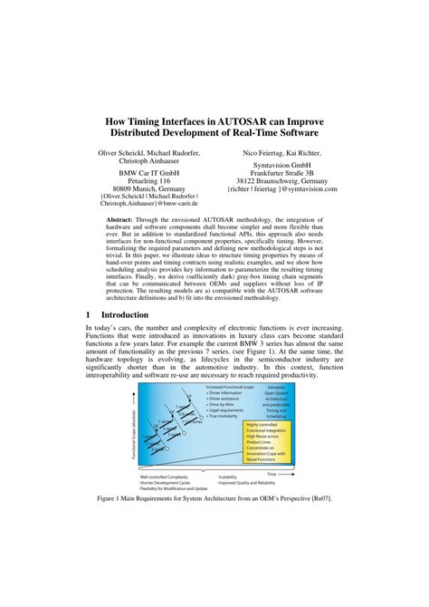 Pdf How Timing Interfaces In Autosar Can Improve Distributed