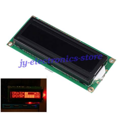 Dc 5v Lcd 1602a 16x2 Dot Matrix Red Character Lcd Screen Module Black
