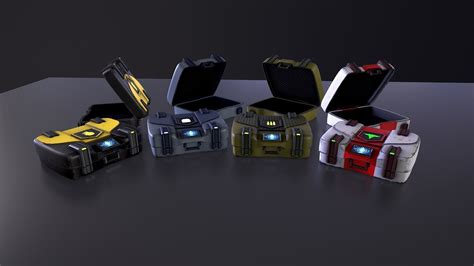 3d Model Various Scifi Crates Vr Ar Low Poly Cgtrader