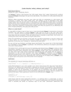 Fillable Online Code Blocks What Where And Why Code Blocks What Where And Why Fax