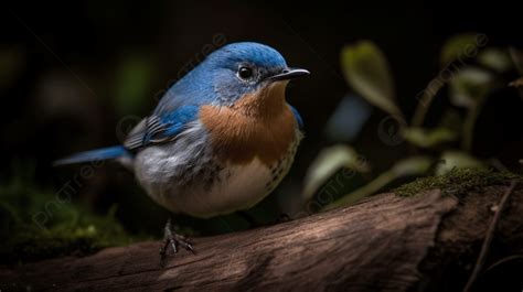 이끼가 있는 통나무에 앉아 있는 파랑새 파랑새 블루테일 고화질 사진 사진 새 배경 일러스트 및 사진 무료 다운로드 Pngtree
