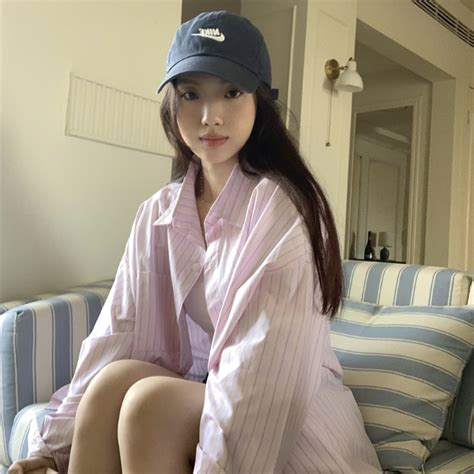 온더무드 루즈핏캐주얼룩 블리비 핑크 스트라이프 셔츠남방