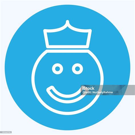 Icône Émoticône Ange Convient Pour Le Symbole Emoticon Style Yeux Bleus