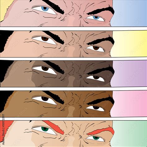 Hand Drawn Vector Comic Book Eyes Collection Stock Vector Adobe Stock