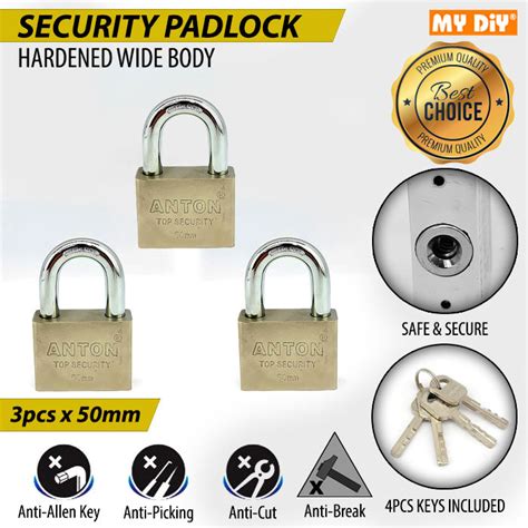 Mydiysdnbhd Anton Anti Cut Security Padlock Key Alike Security Padlock Kunci Mangga Lazada