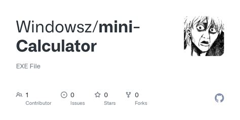 GitHub Windowsz Mini Calculator EXE File