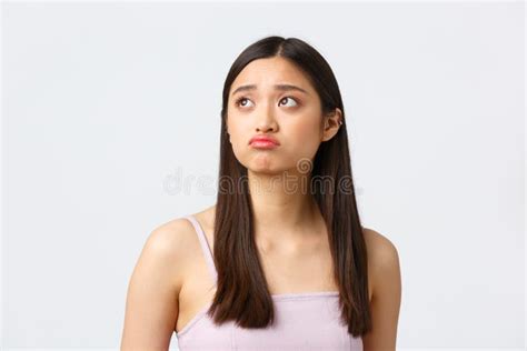 Beauty Fashion And People Emotions Concept Close Up Portrait Of Upset